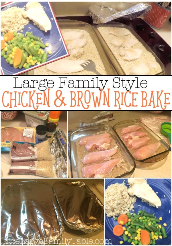 Chicken and Brown Rice Bake Recipe ~ Large Family Style! - Large Family ...