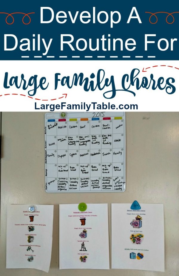 Develop A Daily Routine For Large Family Chores - Large Family Table