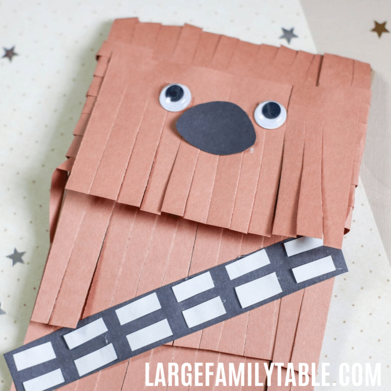 Wookie Paper Bag Puppet Craft | LARGEFAMILYTABLE.COM