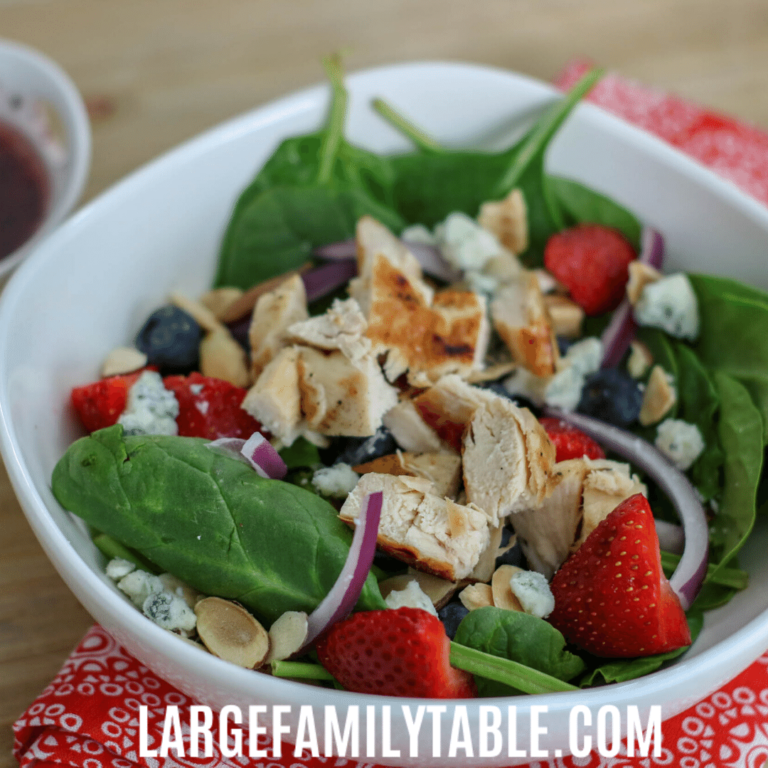 Grilled Chicken Berry Blue Salad | LargeFamilyTable.Com
