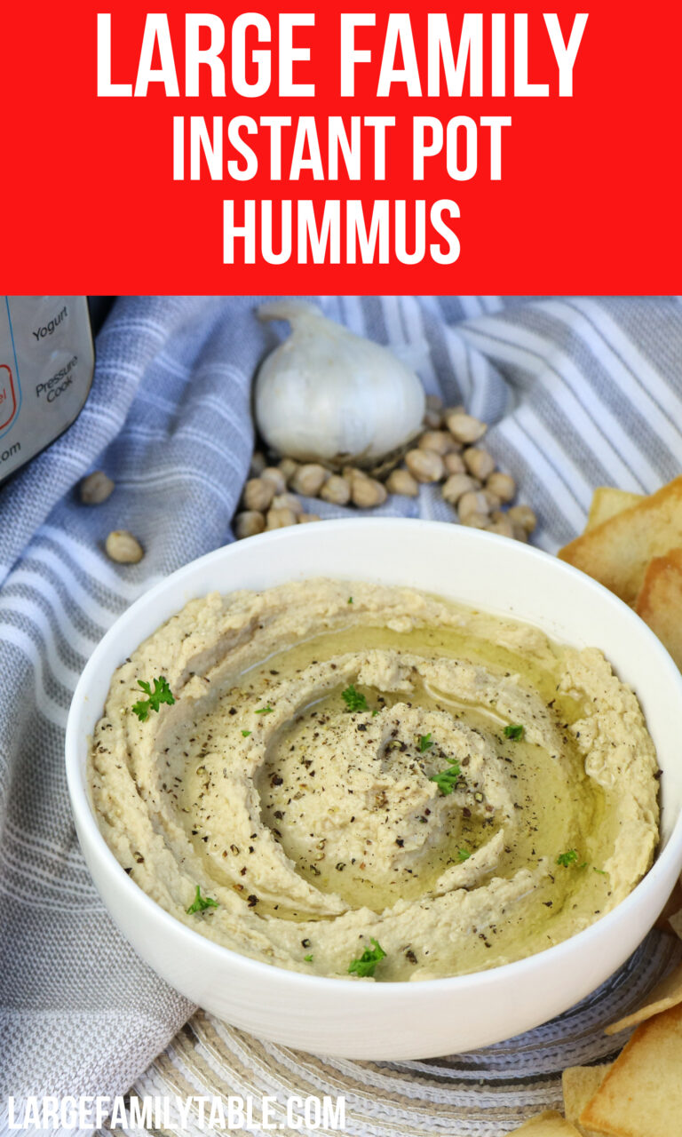 Large Family Instant Pot Hummus | Dairy Free - Large Family Table