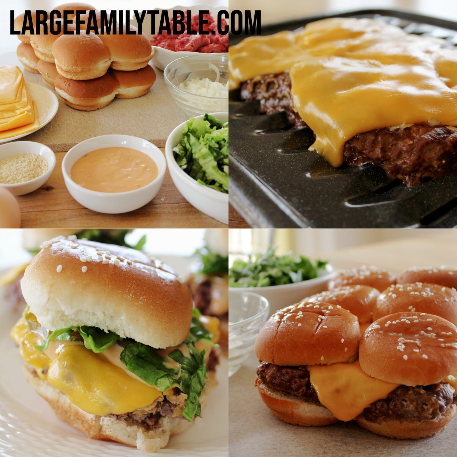 Large Family Mini Double Decker Cheeseburgers | Dairy-Free Option ...