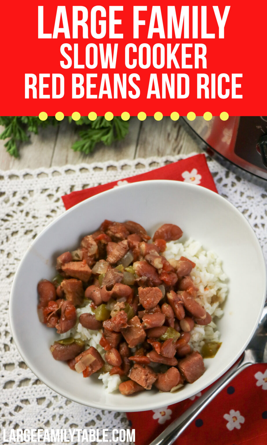 Large Family Slow Cooker Red Beans and Rice | Dairy Free | Budget Meals ...