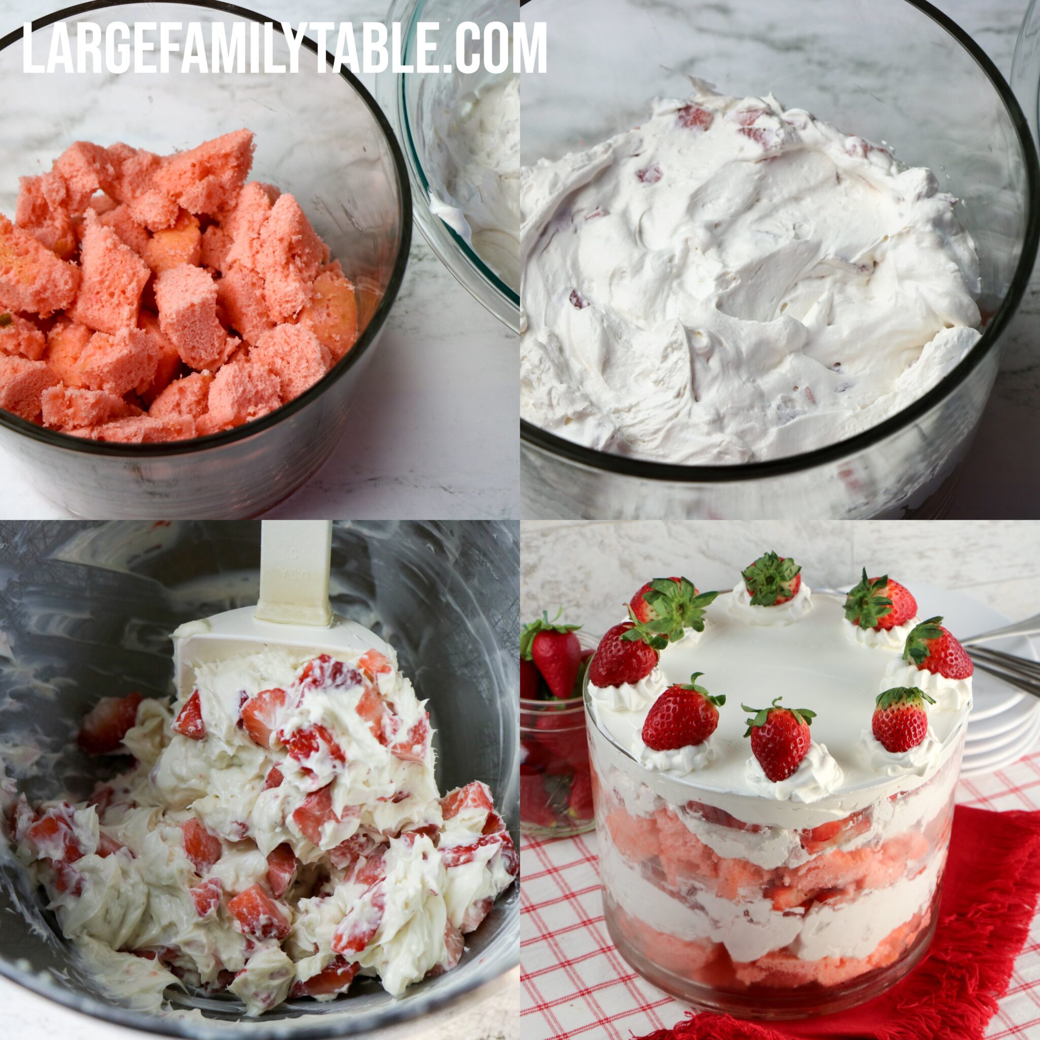 Large Family Strawberry Trifle | Make-ahead Dessert - Large Family Table