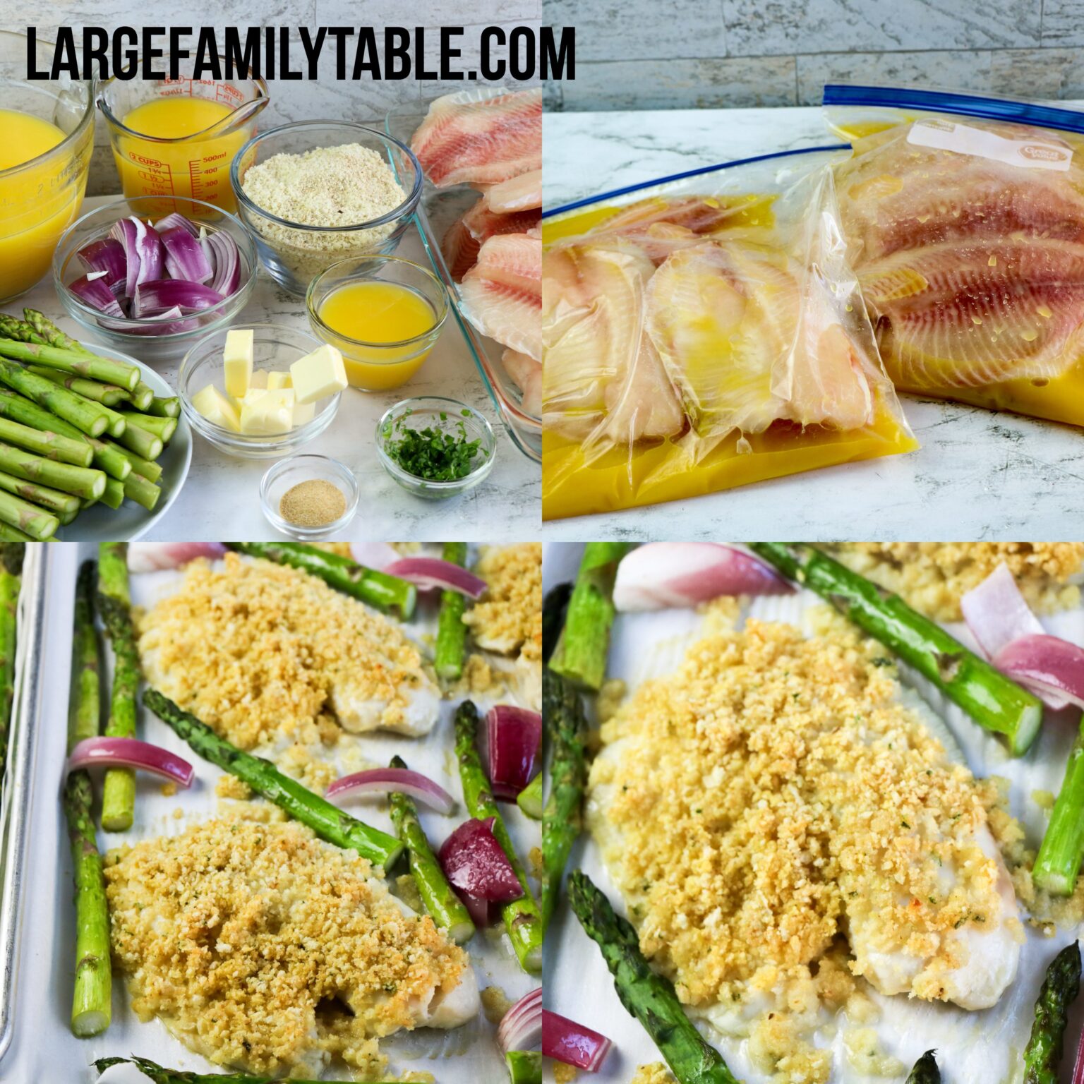 Large Family Style Orange Tilapia Sheet Pan Dinner Recipe