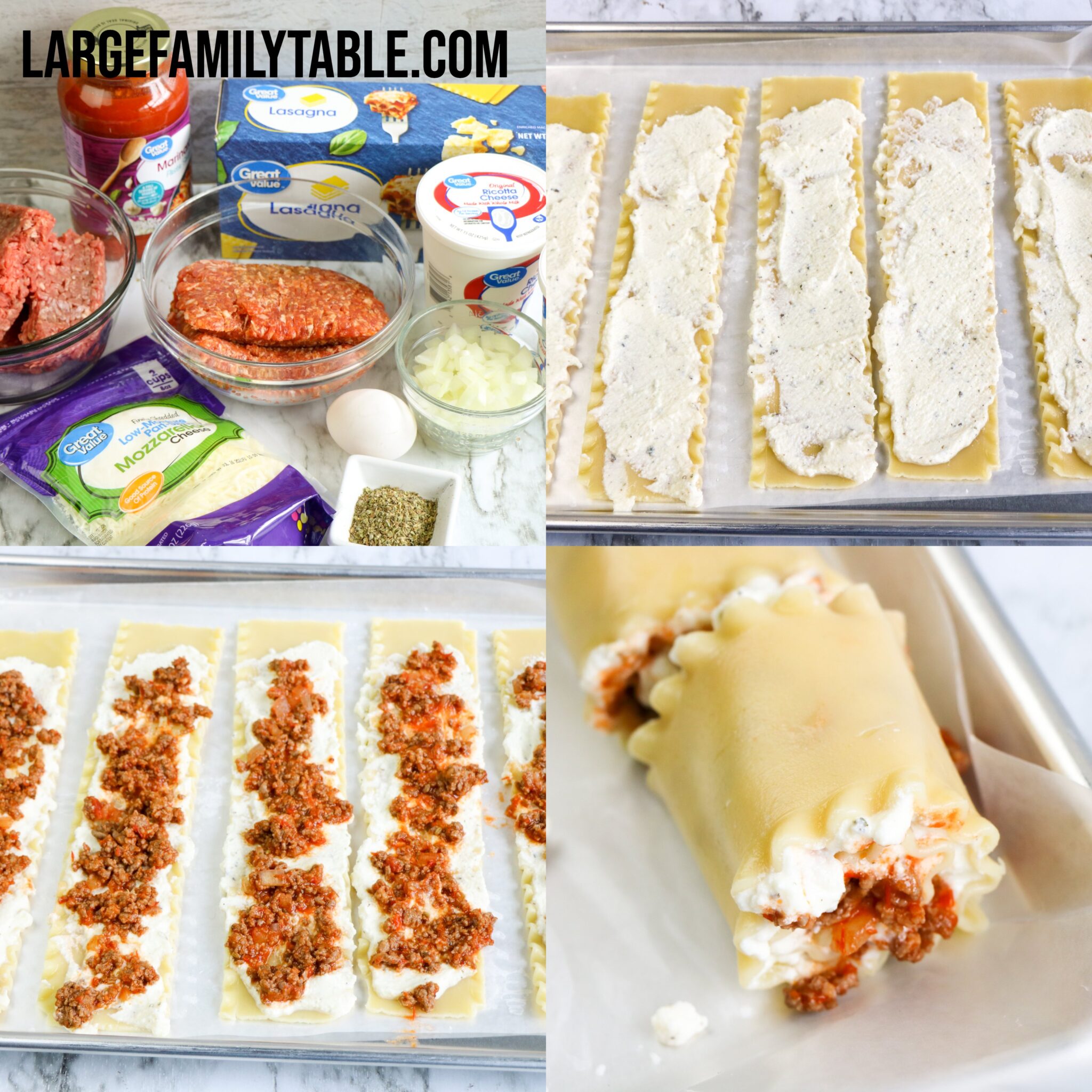 Large Family Lasagna Roll-Ups | Freezer Meal Recipe