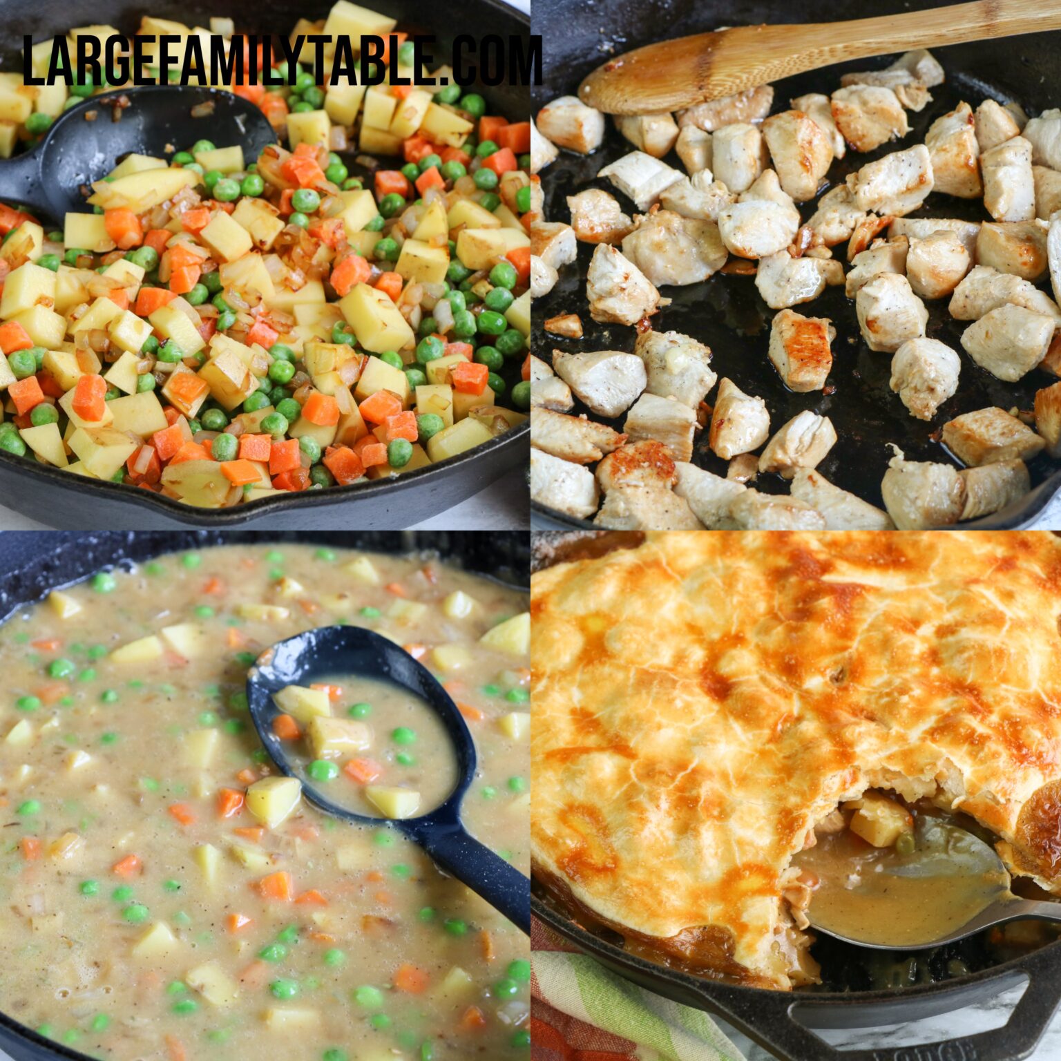 Large Family Skillet Chicken Pot Pie